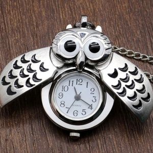 Jewelry | Owl Pocket Watch Clock Vintage Silver Necklace | Poshmark